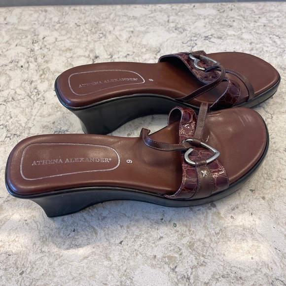 Athena Alexander | Shoes | Athena Alexander Brown Scrappy Wedge | Poshmark